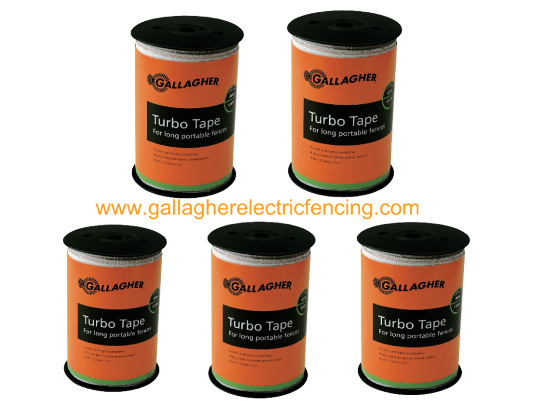 5 Rolls of 1312' Gallagher 1/2" White Turbo Tape G62356 | Electric ...